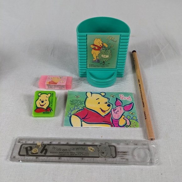 Disney | Office | Vintage Winnie The Pooh Stationery Set Pencil Holder ...